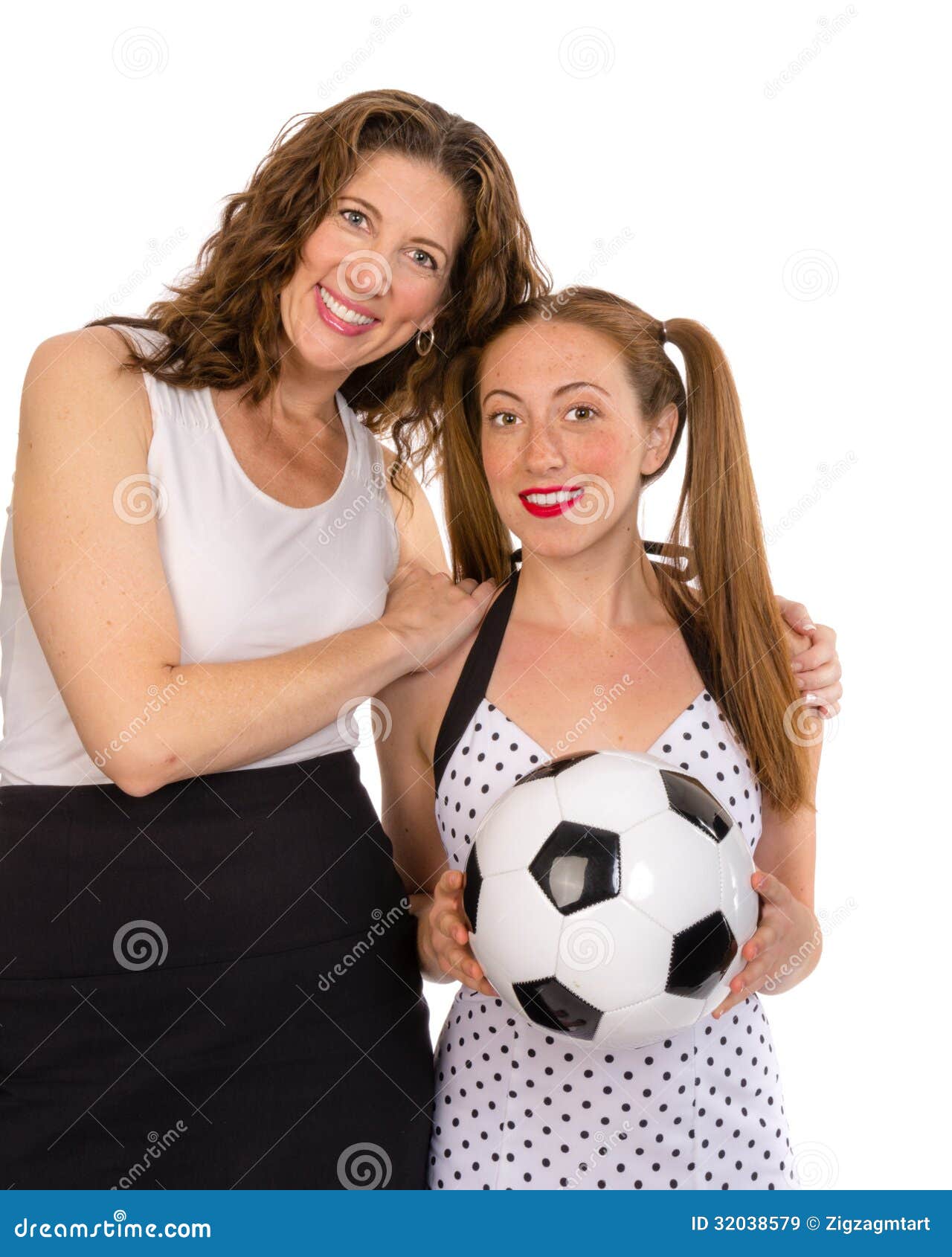 Proud Mom and Soccer Player Daughter Stock Image - Image of garment ...