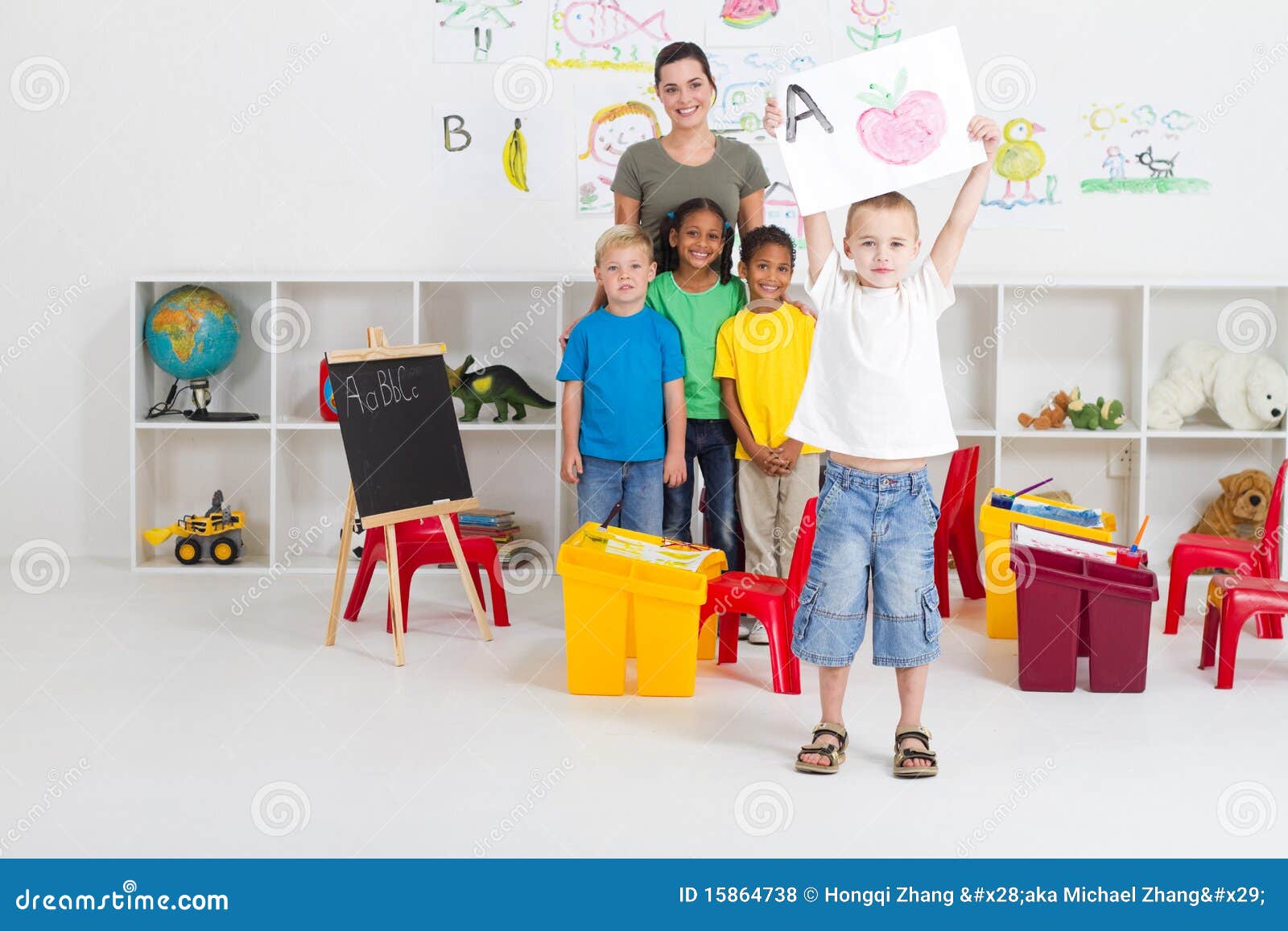 Proud preschooler stock photo. Image of pose, kindergarten - 15864738