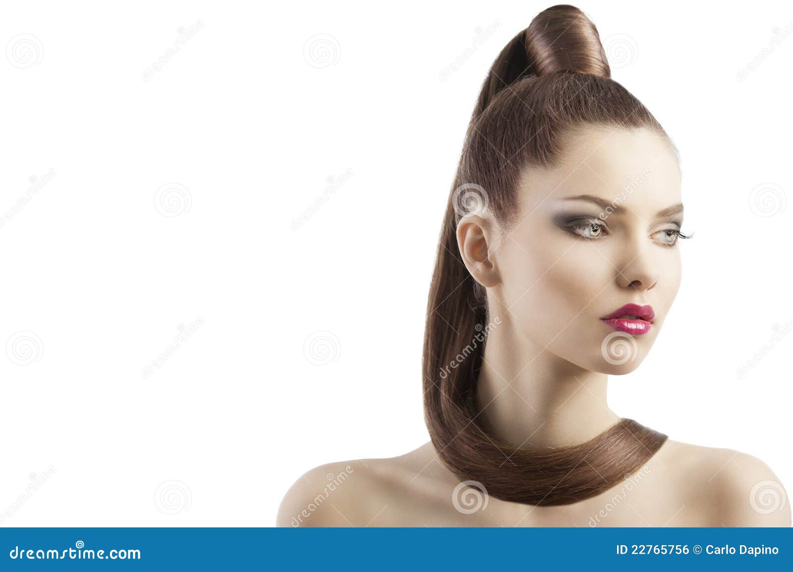 Proud and young woman stock photo. Image of lips, brown - 22765756
