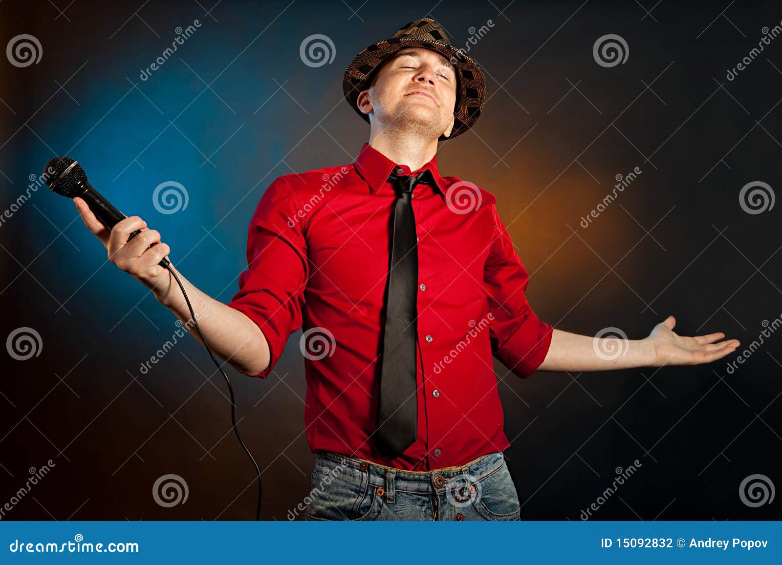 Proud singer stock photo. Image of male, singer, adult - 15092832