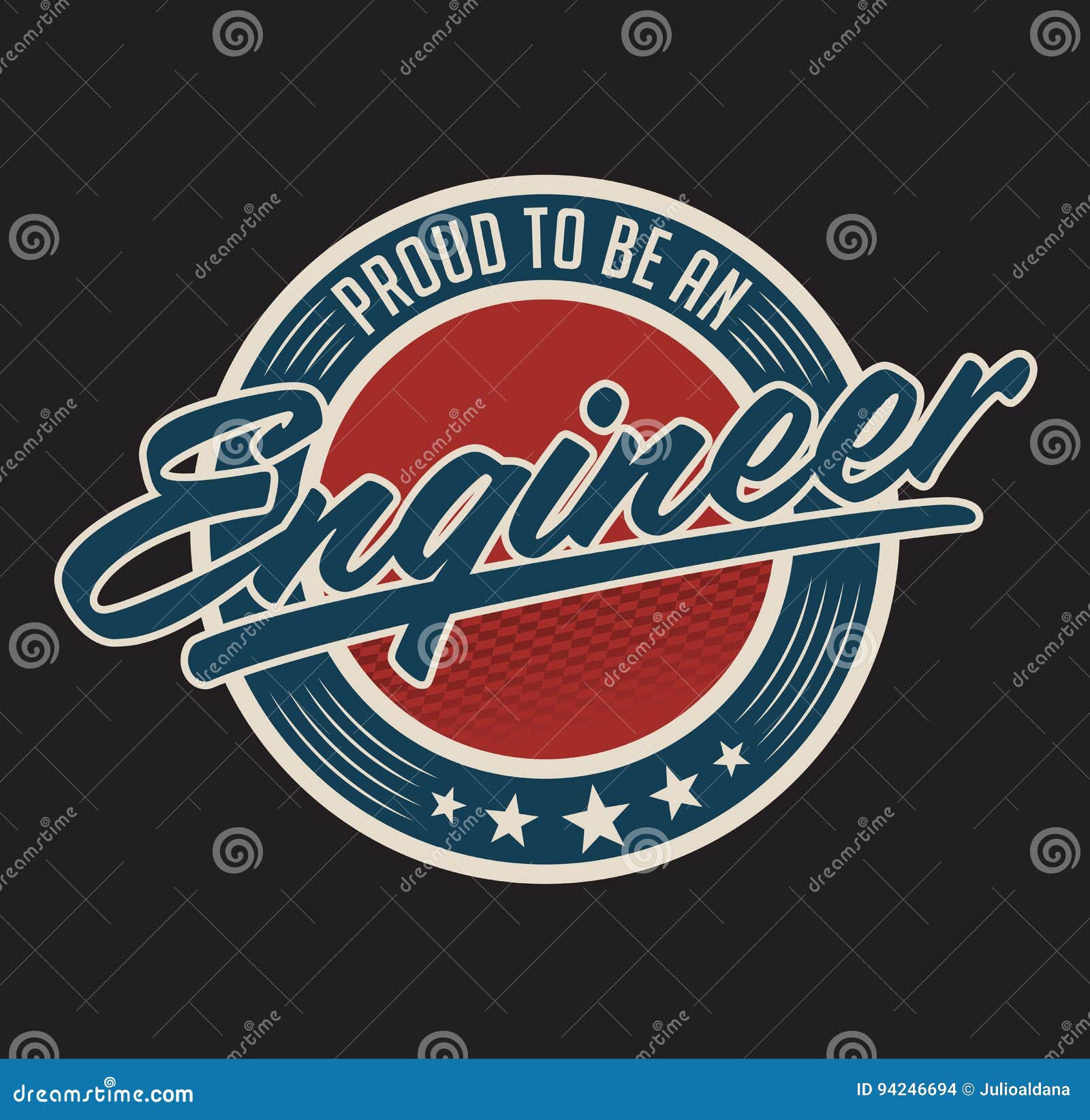 Proud To Be Engineer Vector Emblem Design Stock Vector - Illustration ...