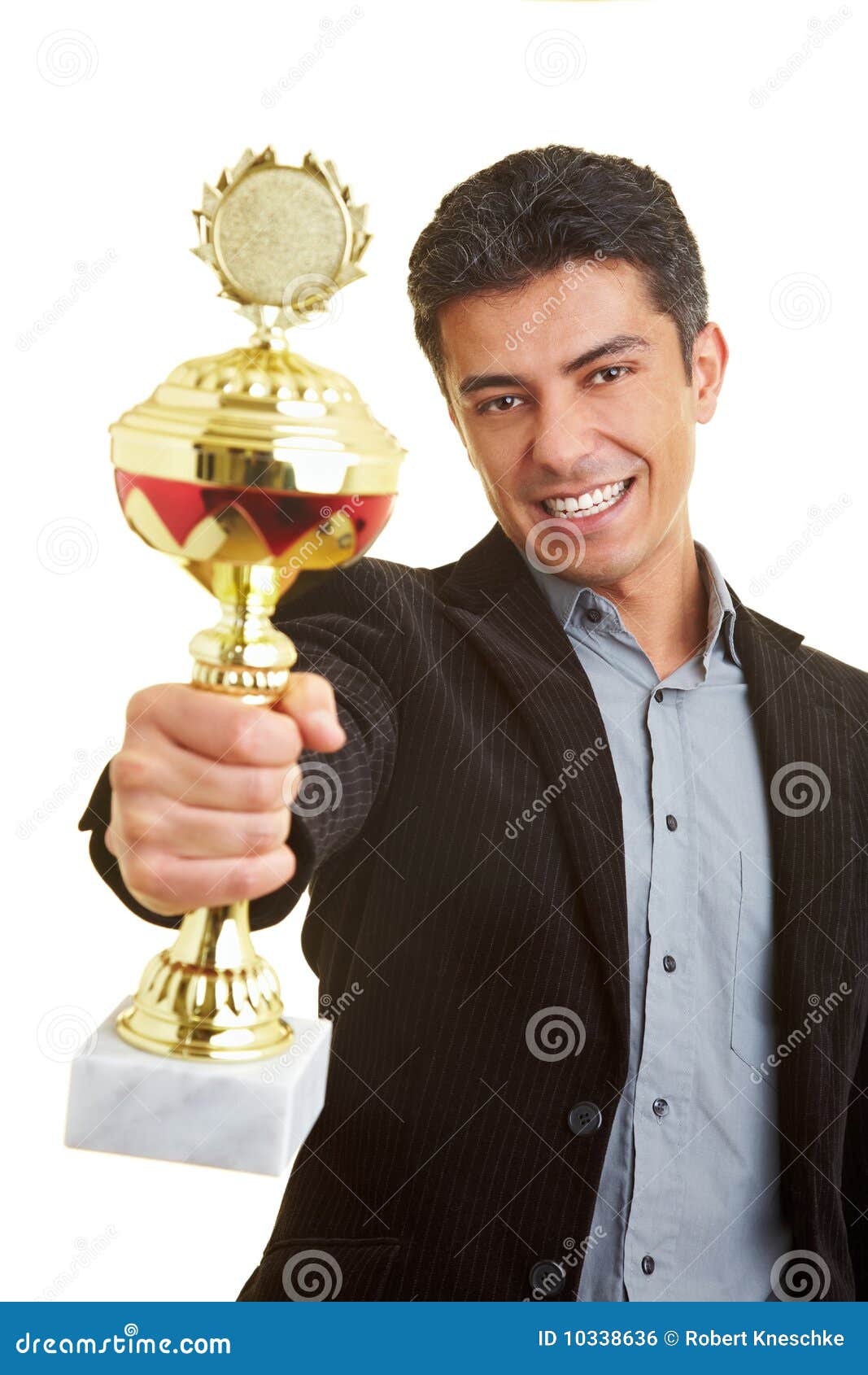 Proud of trophy stock photo. Image of person, excited - 10338636
