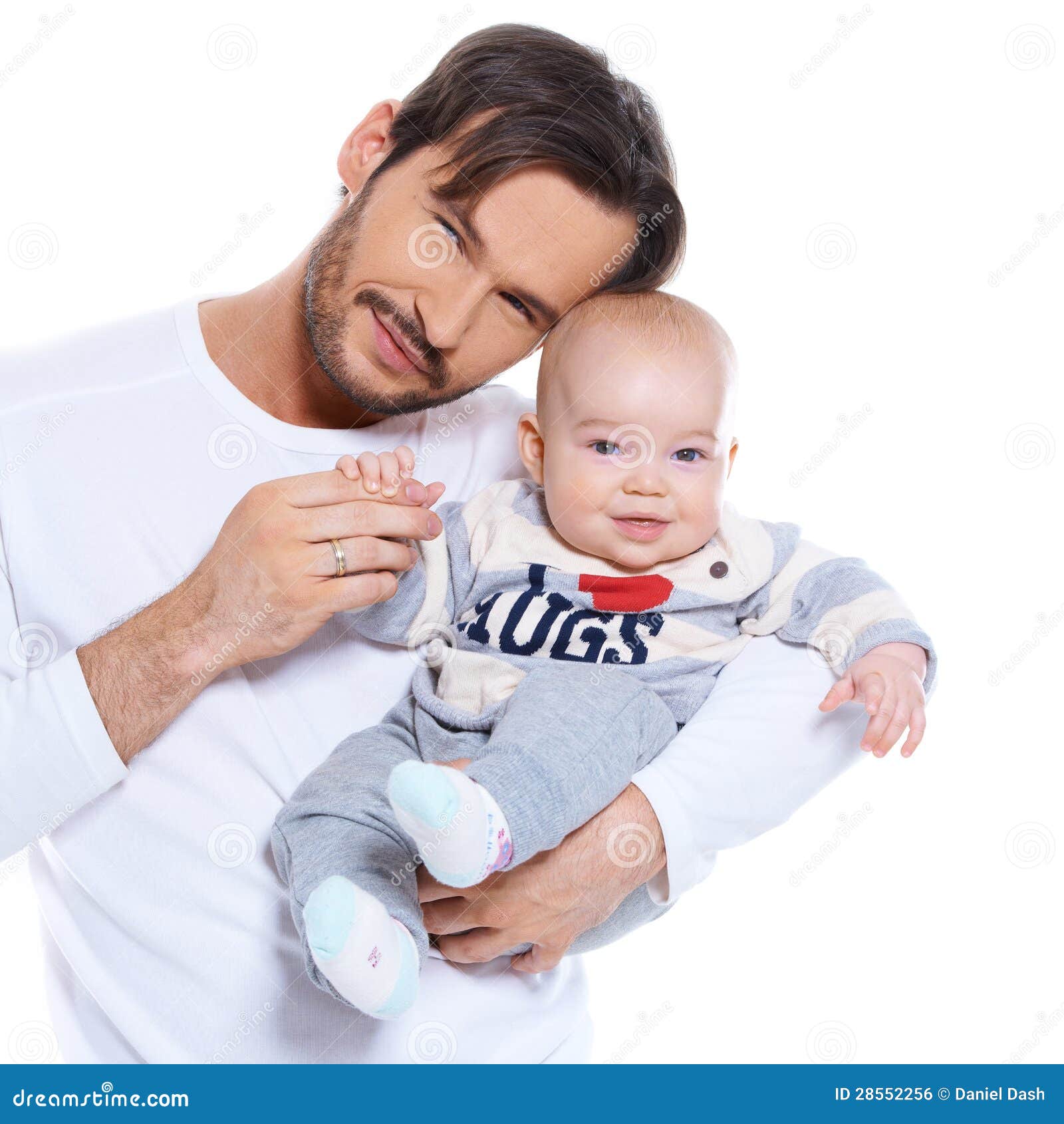 Proud Young Father Posing with His Baby Stock Photo - Image of bond ...
