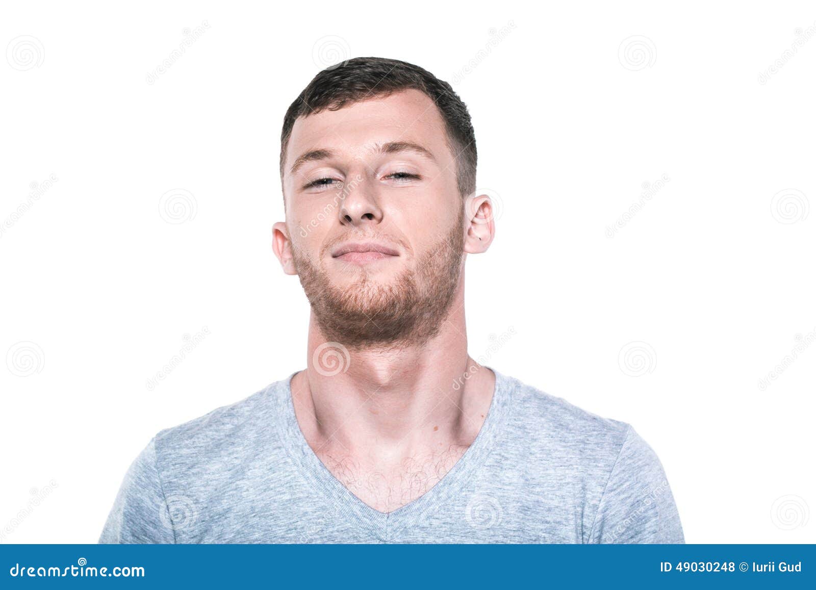 Proud young man stock photo. Image of gray, face, expressing - 49030248