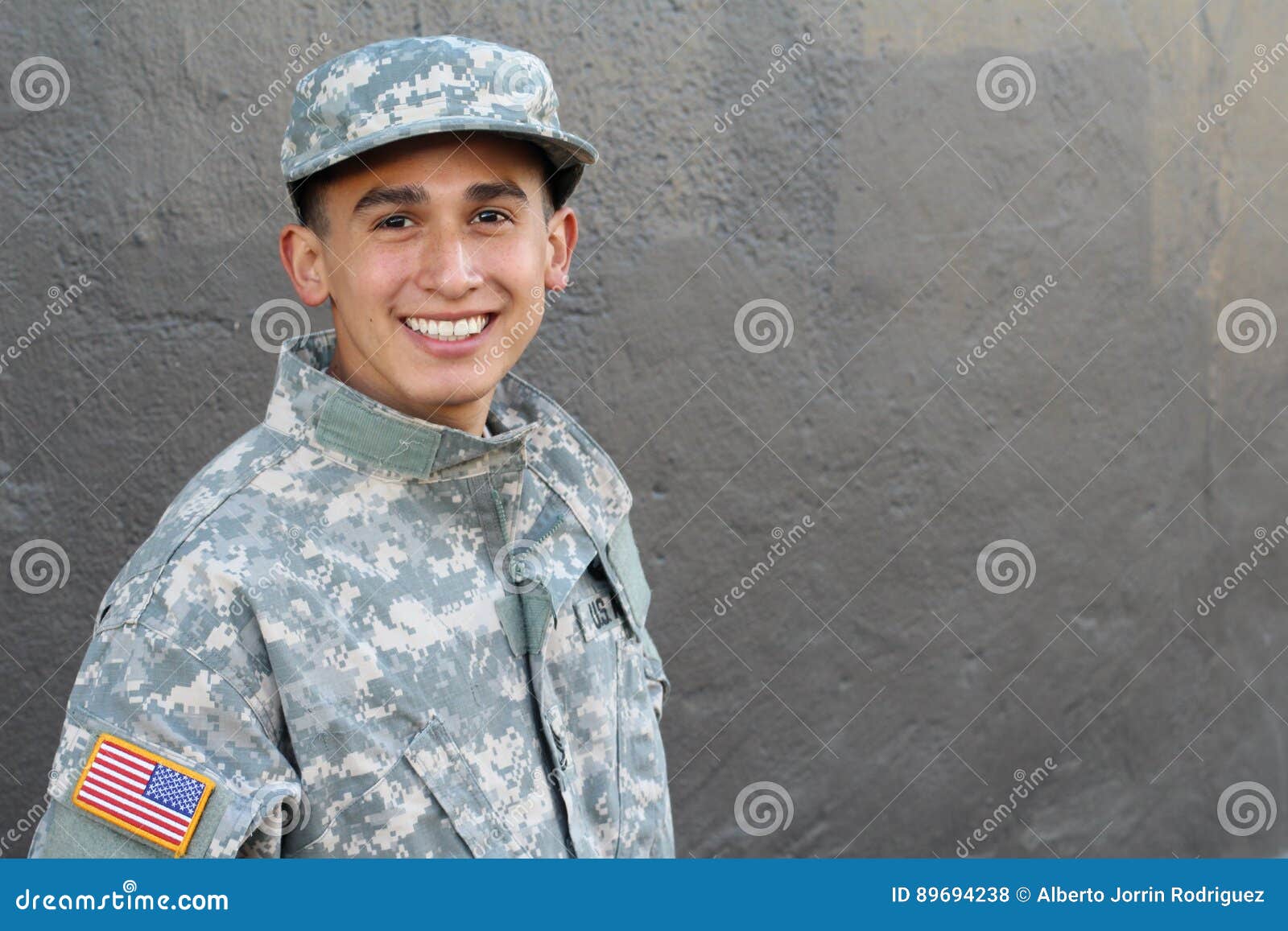 Proud Young Military School Student with Copy Space Stock Photo - Image ...
