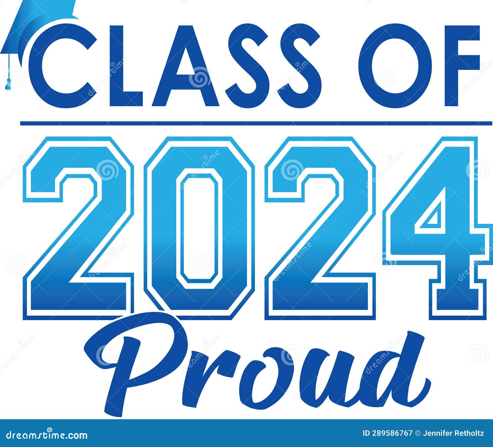 Class of 2024 Proud Graphic Blue Stock Illustration - Illustration of ...