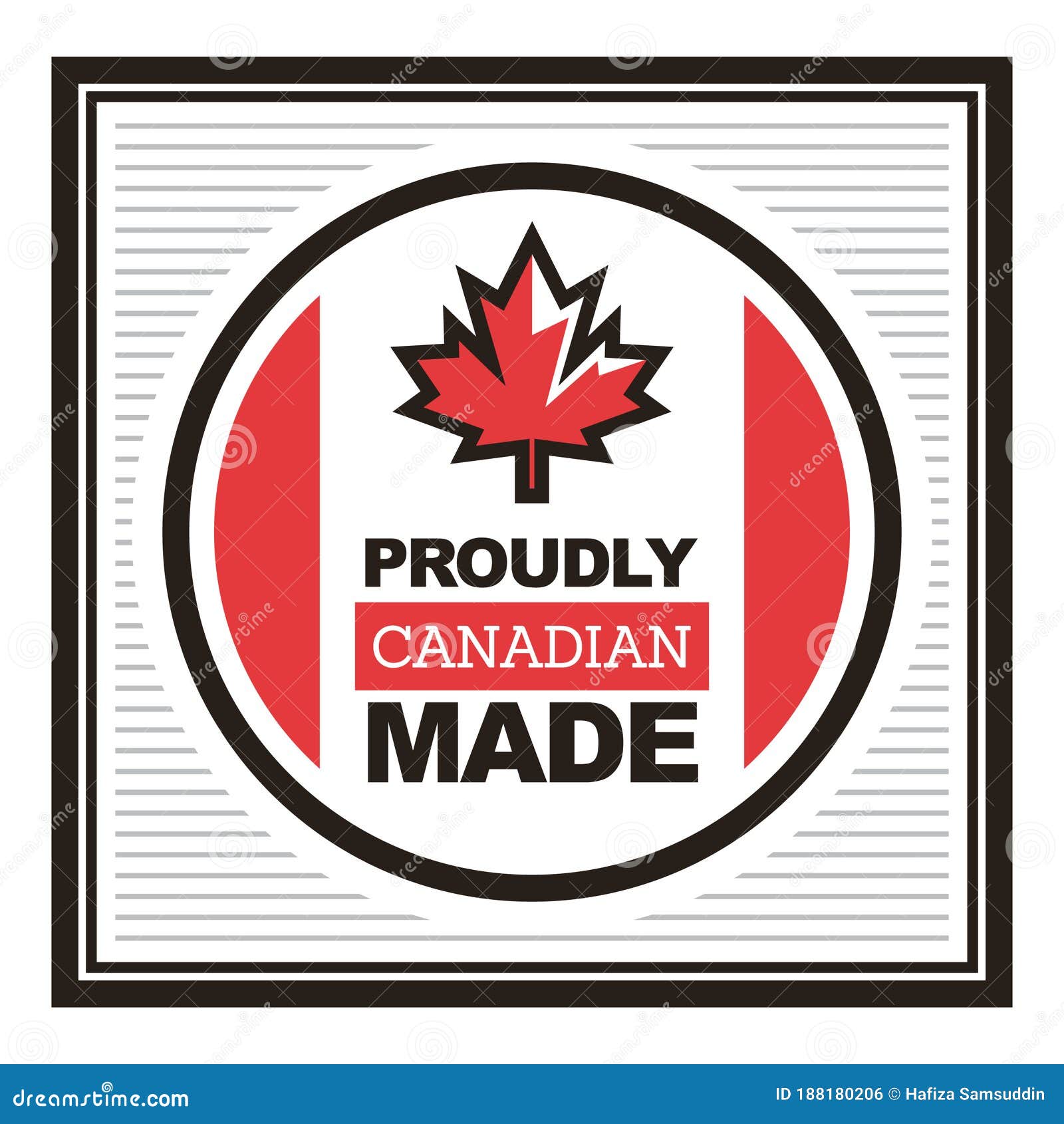 Proudly Canadian Made Label. Vector Illustration Decorative Design ...