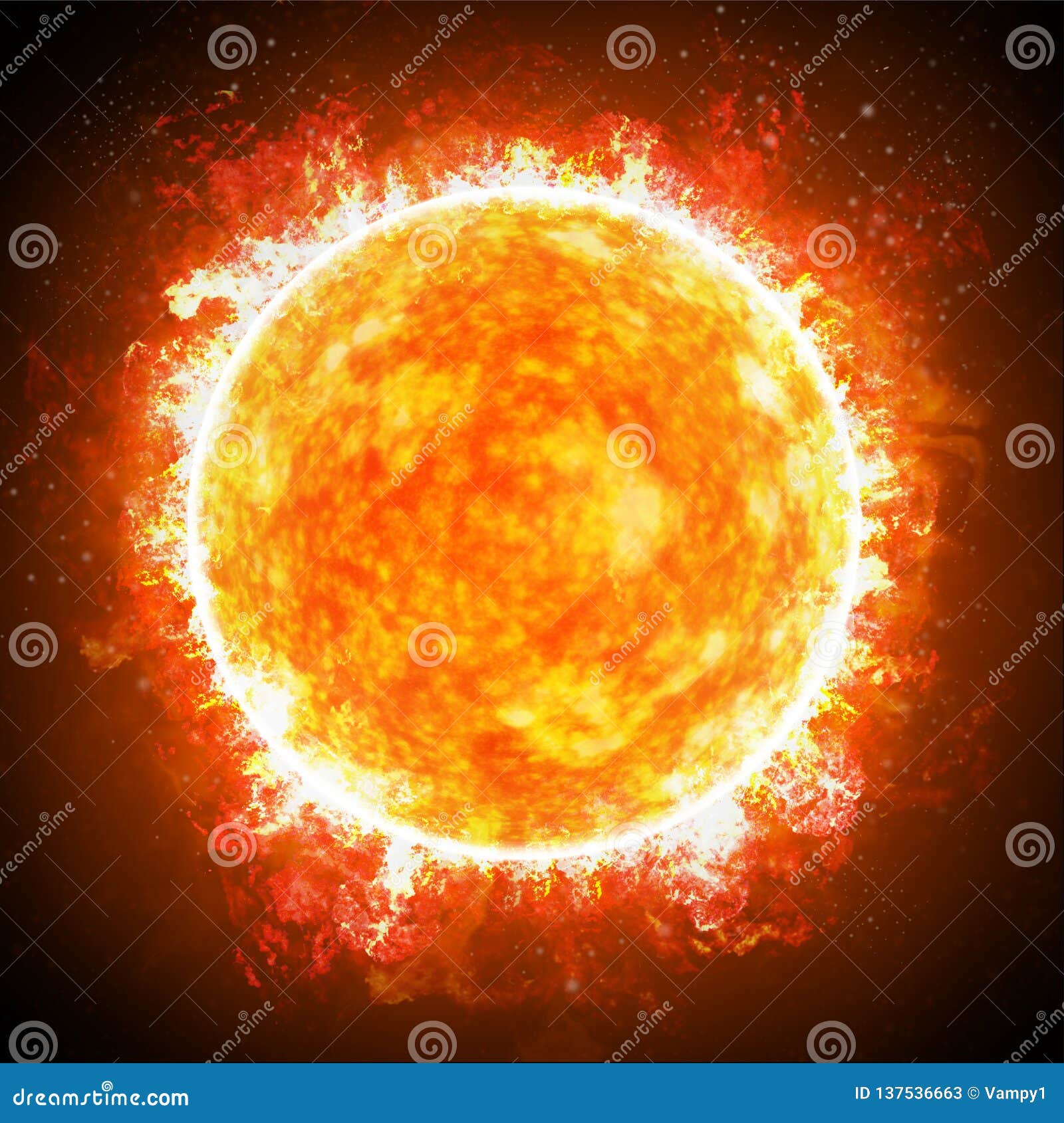 Sun Plasma Flares. Solar Storm, Solar Flares Royalty-Free Illustration ...