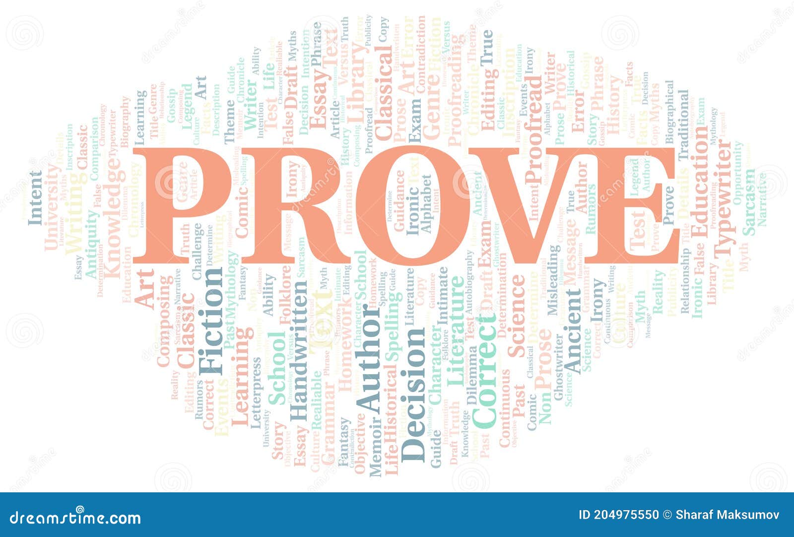 Prove Typography Word Cloud Create with the Text only Stock ...
