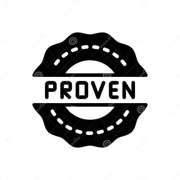 Black Solid Icon for Proven, Approve and Certificate Stock Vector ...