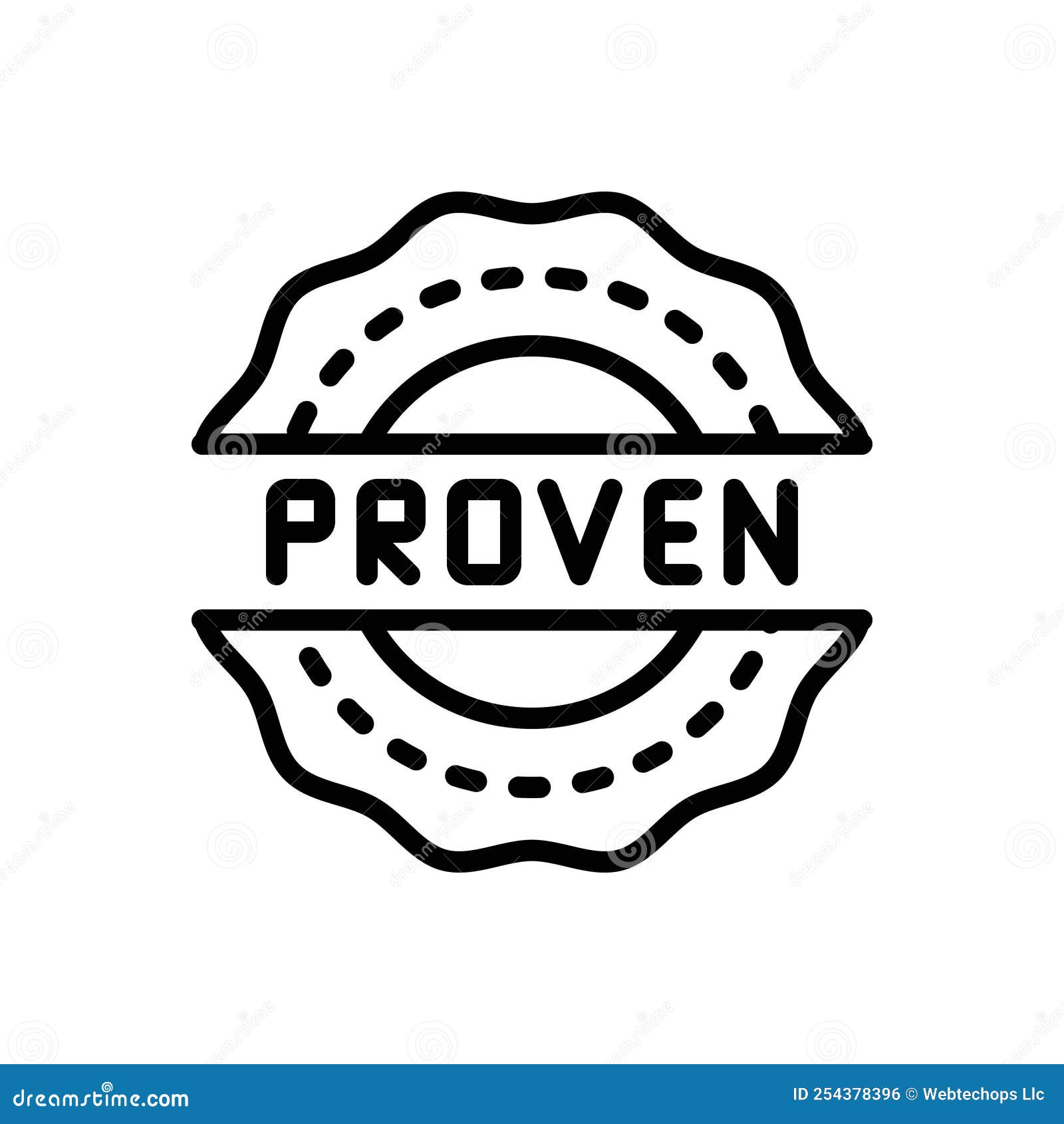 Black Line Icon for Proven, Approve and Certificate Stock Illustration ...