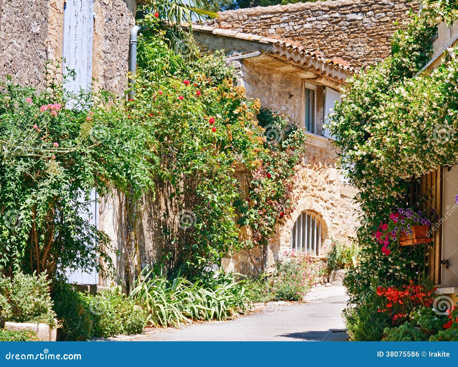 Provencal street stock photo. Image of medieval, garden - 38075586