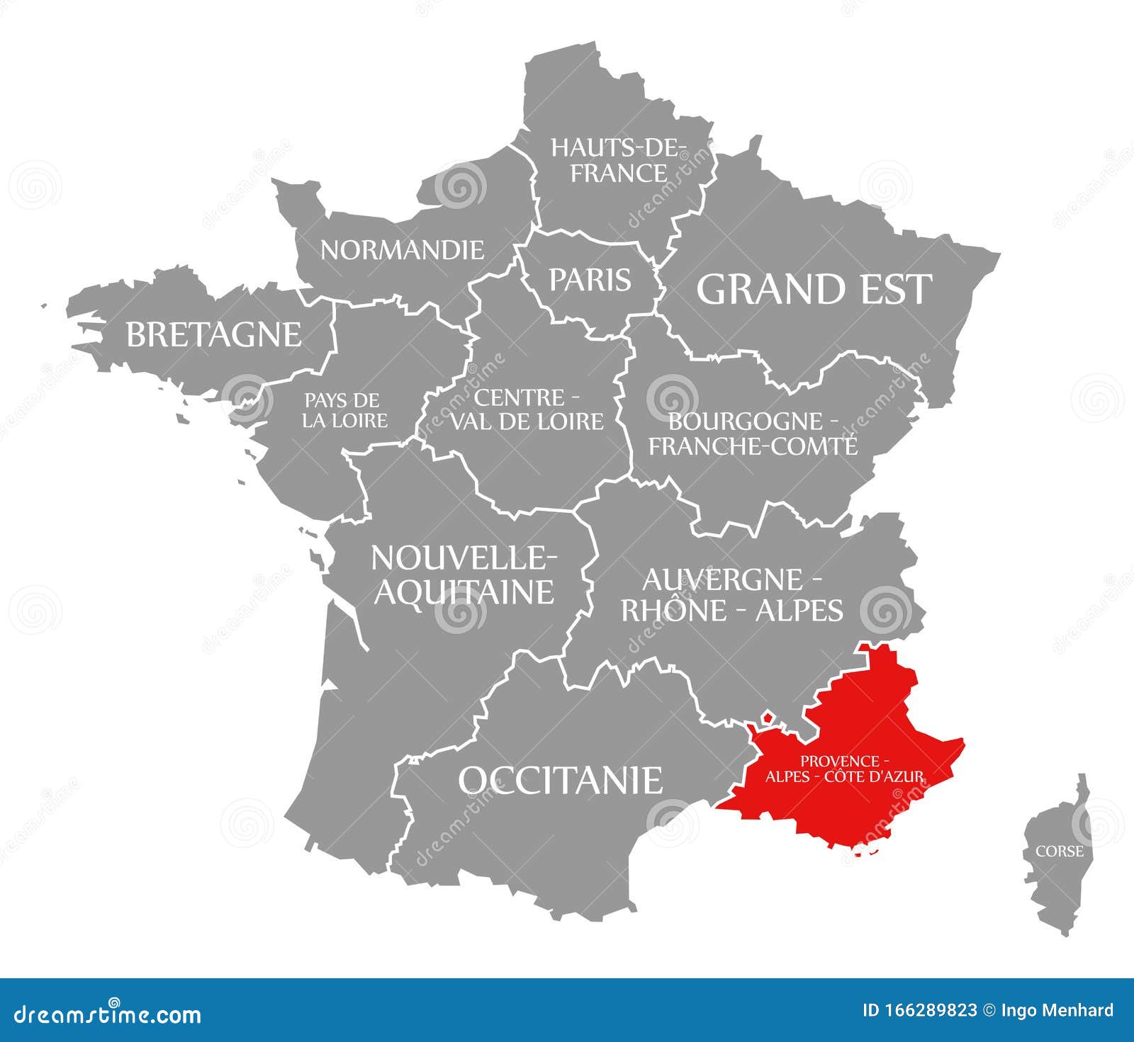 Provence - Alpes - Cote D`Azur Red Highlighted in Map of France Stock ... Provence - Alpes - Cote D`Azur Red Highlighted in Map of France Stock ...