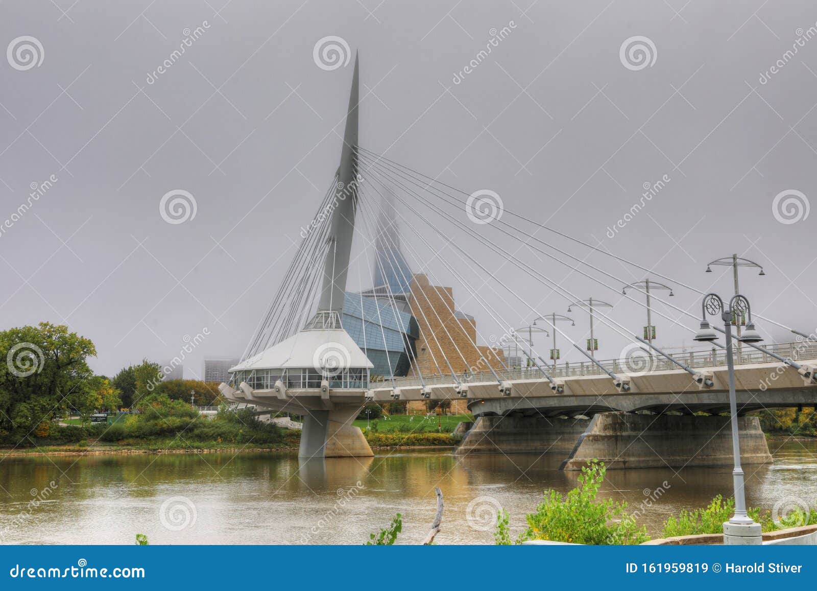 Provencher Bridge and Museum for Human Rights in Canada Editorial Stock ...