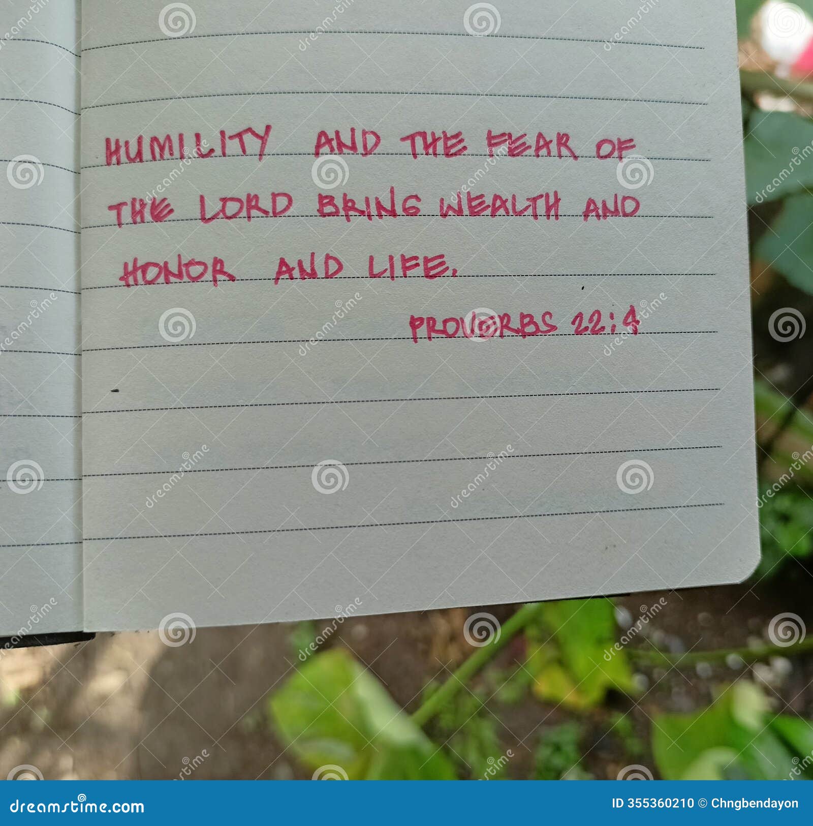 Proverbs 22:4 Hand Written Bible Verse Stock Photo - Image of hand ...