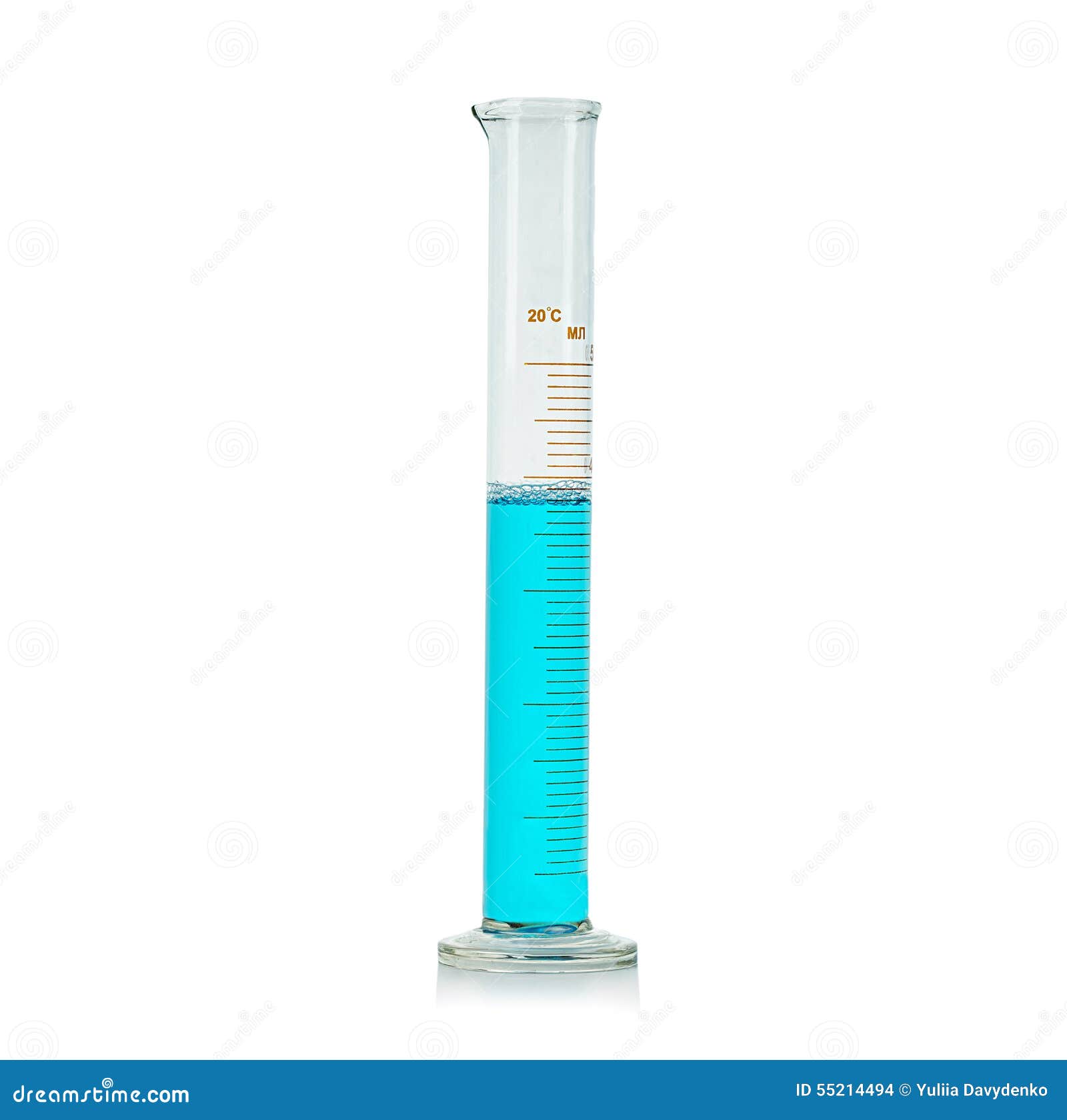 Provetta Con Liquido Blu Isolato Fotografia Stock - Immagine di ...