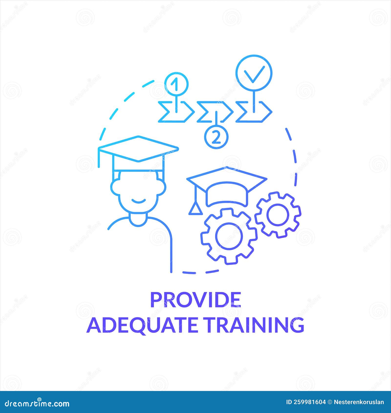 Provide Adequate Employee Training Blue Gradient Concept Icon Stock ...