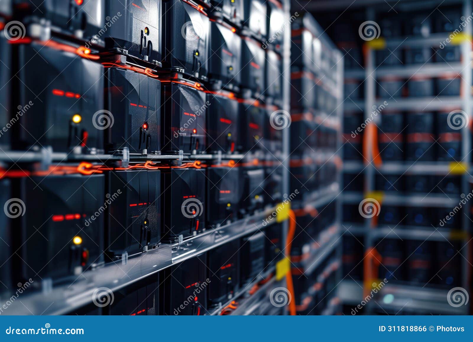 Provide Backup Power in Server Room of Data Center with Many Batteries ...