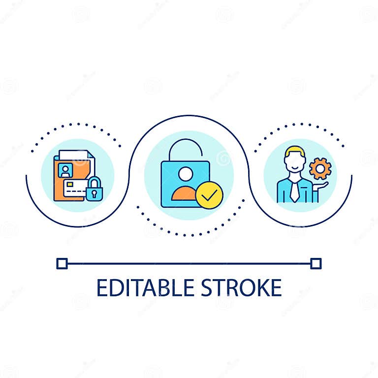 Provide User Data Security Loop Concept Icon Stock Vector - Illustration of client, confidential ...