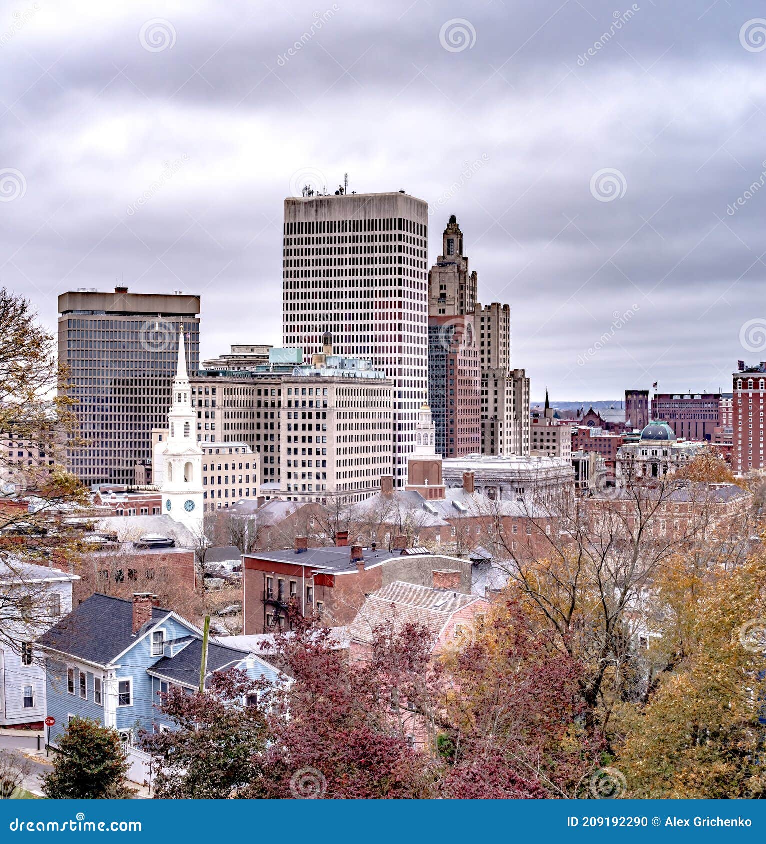 Providence Rhode Island Skyline during Autumn Season Stock Photo ...