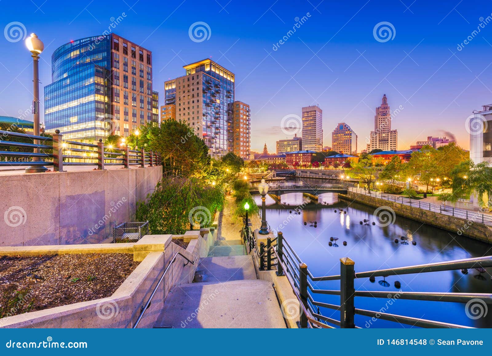 Providence, Rhode Island, USA Park and Skyline Stock Photo - Image of ...