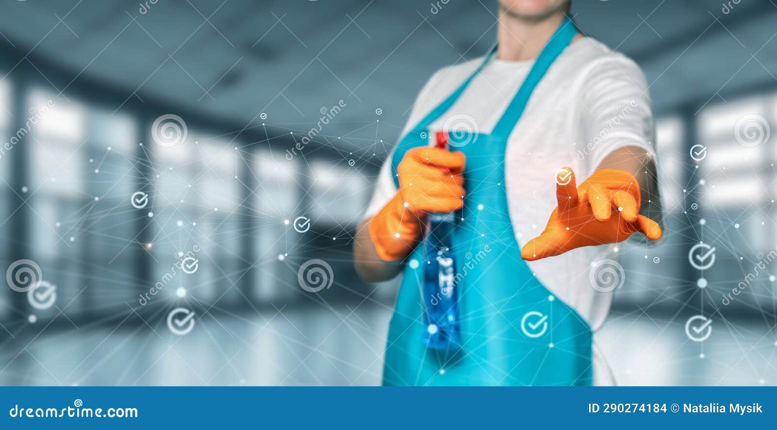 Of Providing Cleaning Services Using the Internet Stock Photo - Image ...