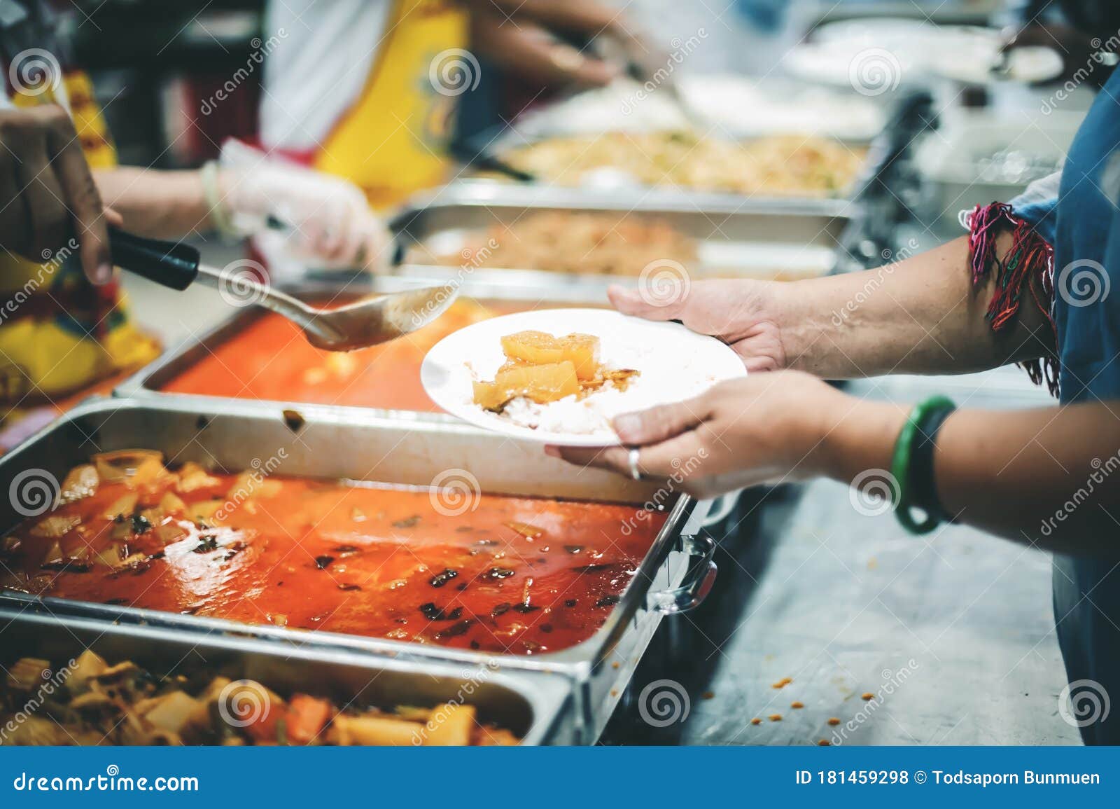 Providing Food To the Poor and Helping with Food , Concept Serving Free ...