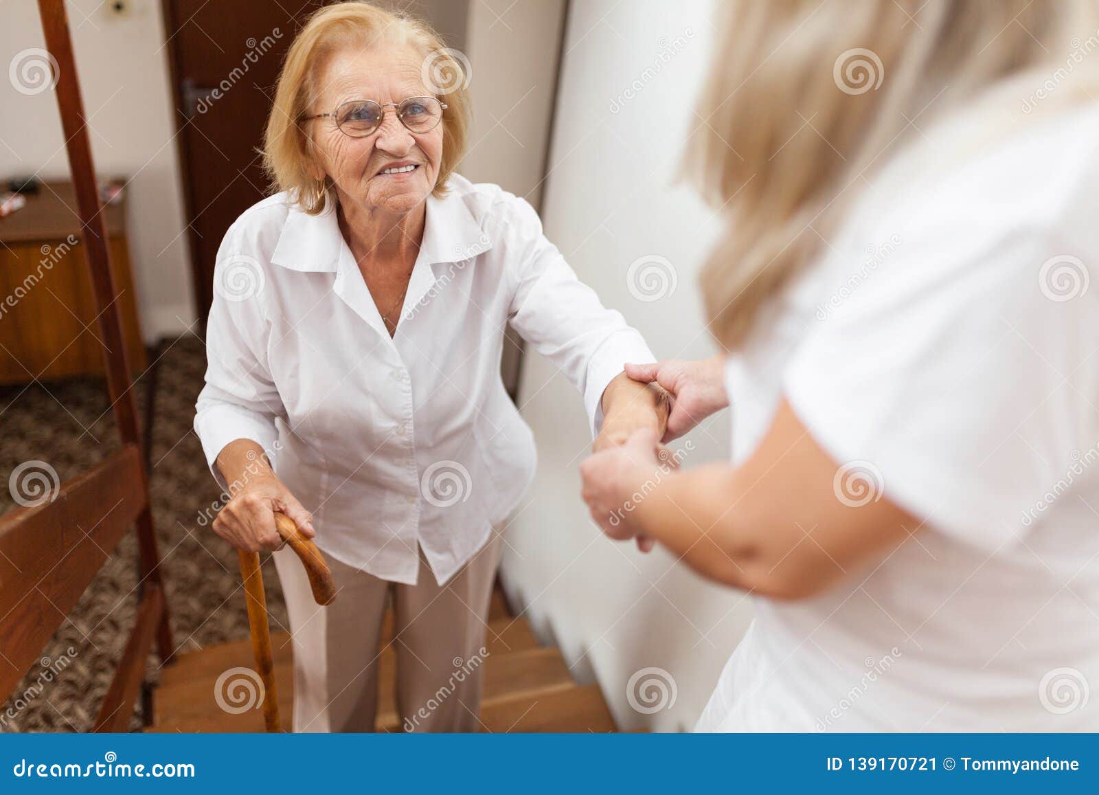 Providing Help and Support for Elderly Stock Image - Image of caucasian ...