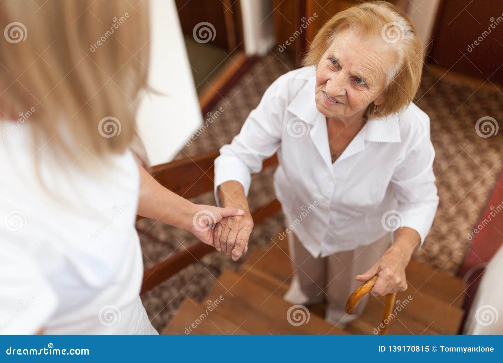Providing Help and Support for Elderly Stock Image - Image of ...