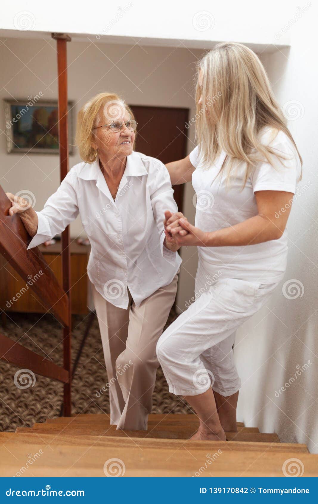 Providing Help and Support for Elderly Stock Photo - Image of daughter ...