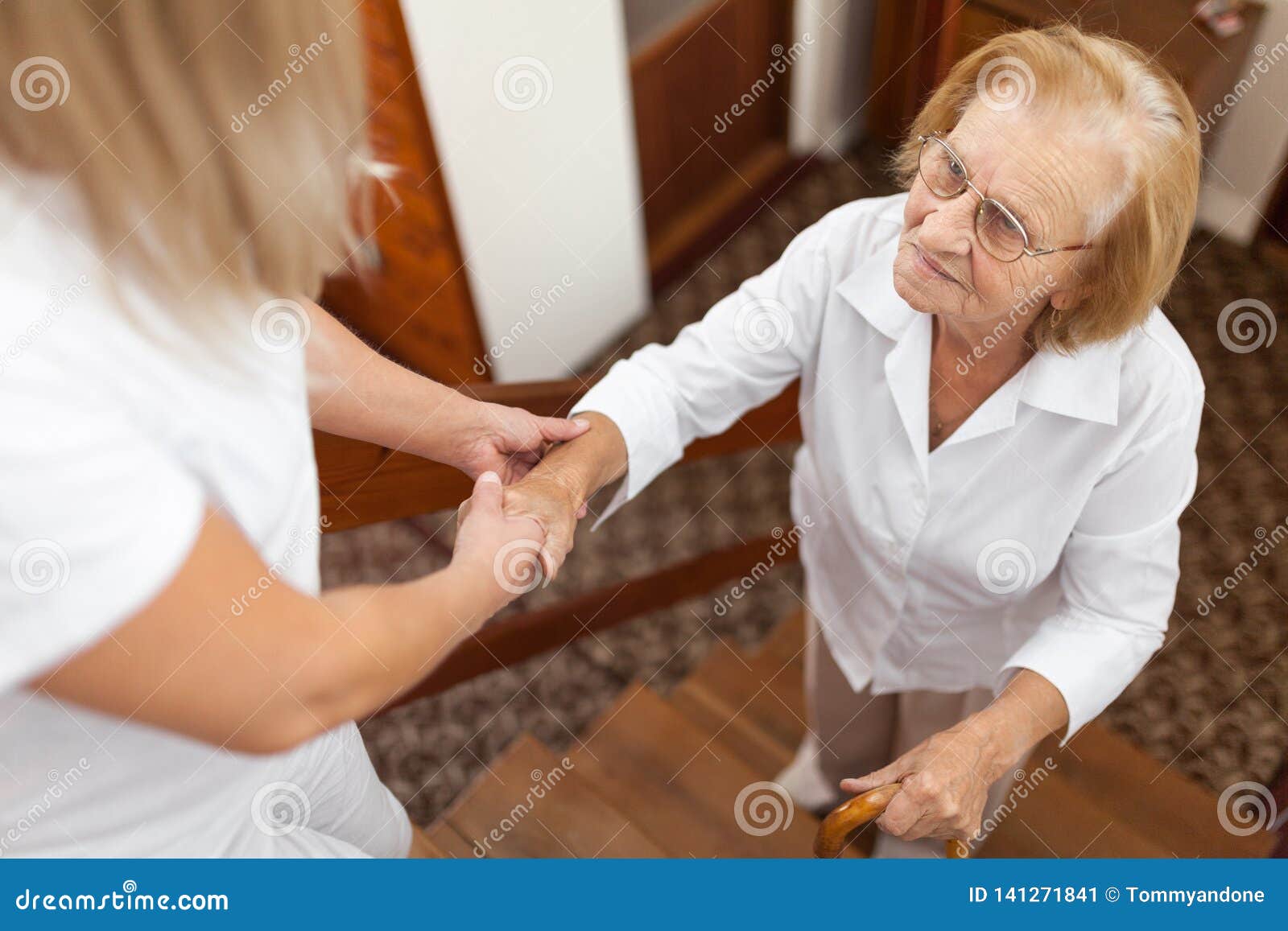 Providing Help and Support for Elderly Stock Image - Image of hold ...
