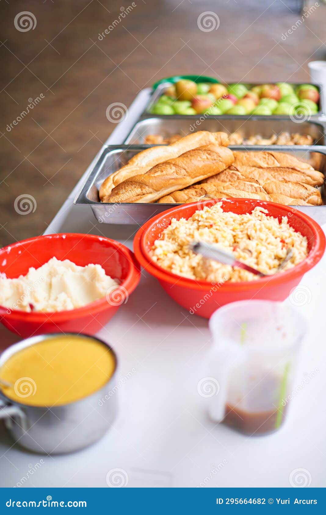 Providing Nutritious Food. Food on a Table at a Childrens Center. Stock ...