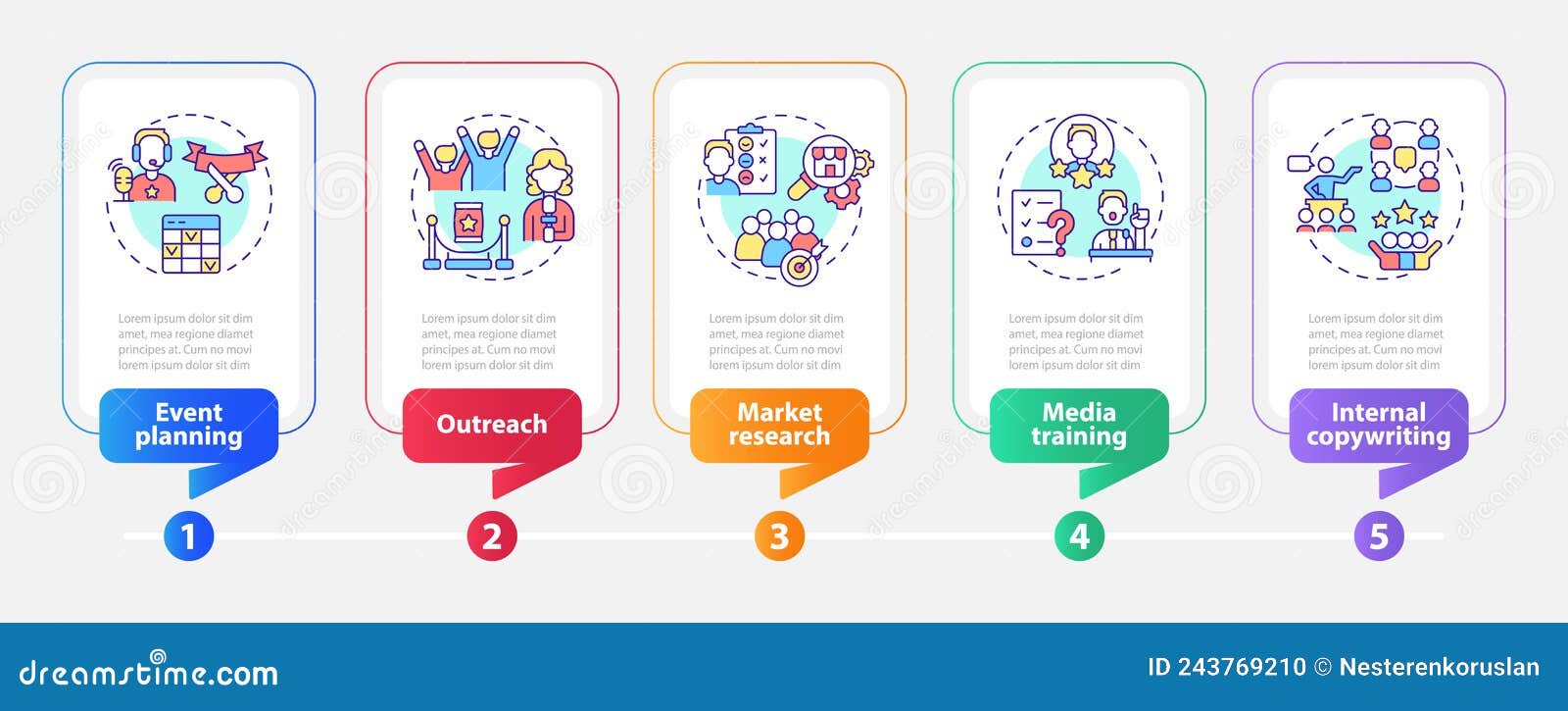 Providing PR Services Rectangle Infographic Template Stock Vector ...