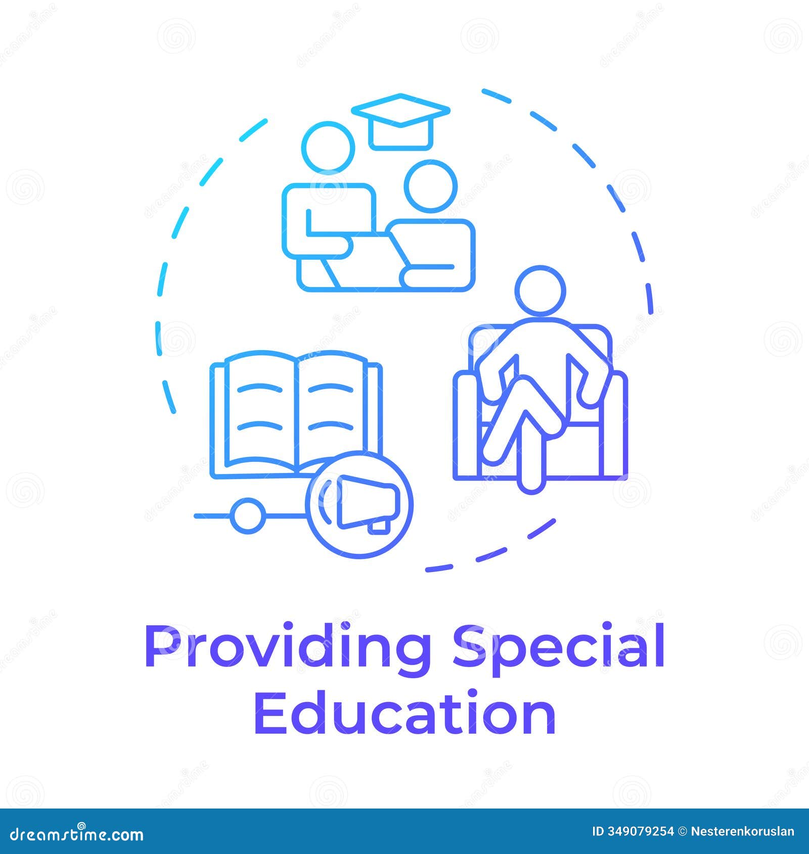 Providing Special Education Blue Gradient Concept Icon Stock Vector ...