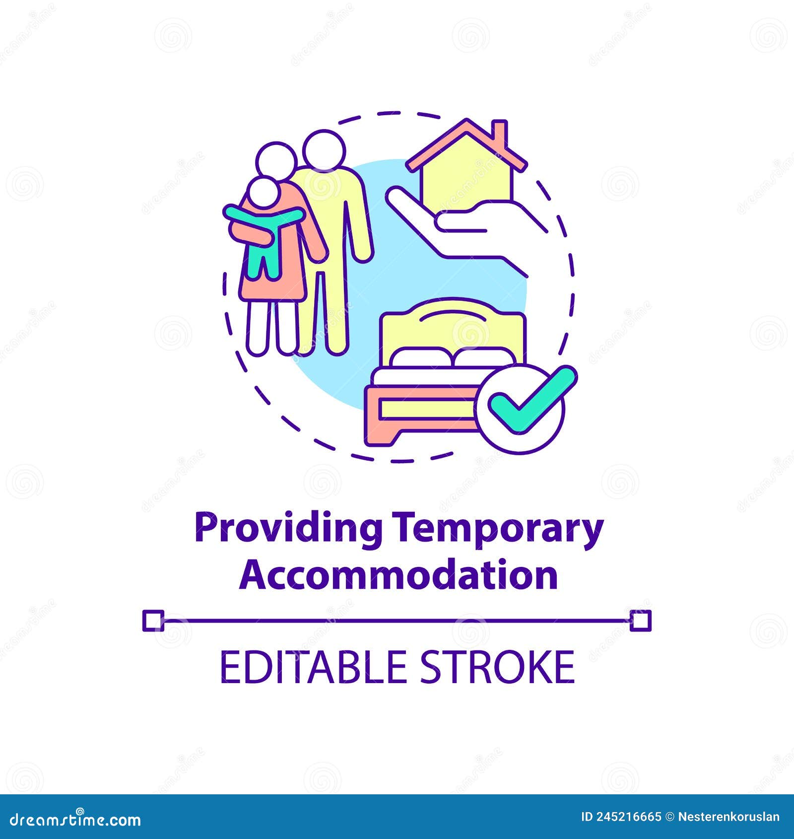 Providing Temporary Accommodation Concept Icon Cartoon Vector ...