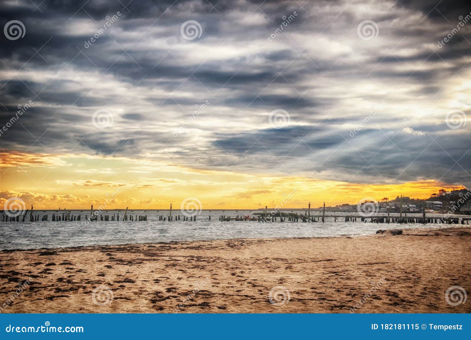 Provincetown Massachusetts Sunset Beach and Cape Cod Bay Stock Image ...