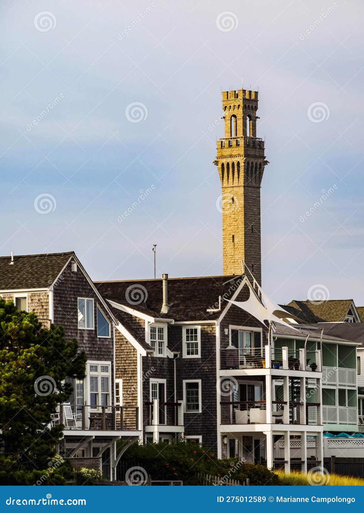 Provincetown and the Pilgrim Monument Editorial Stock Image - Image of ...