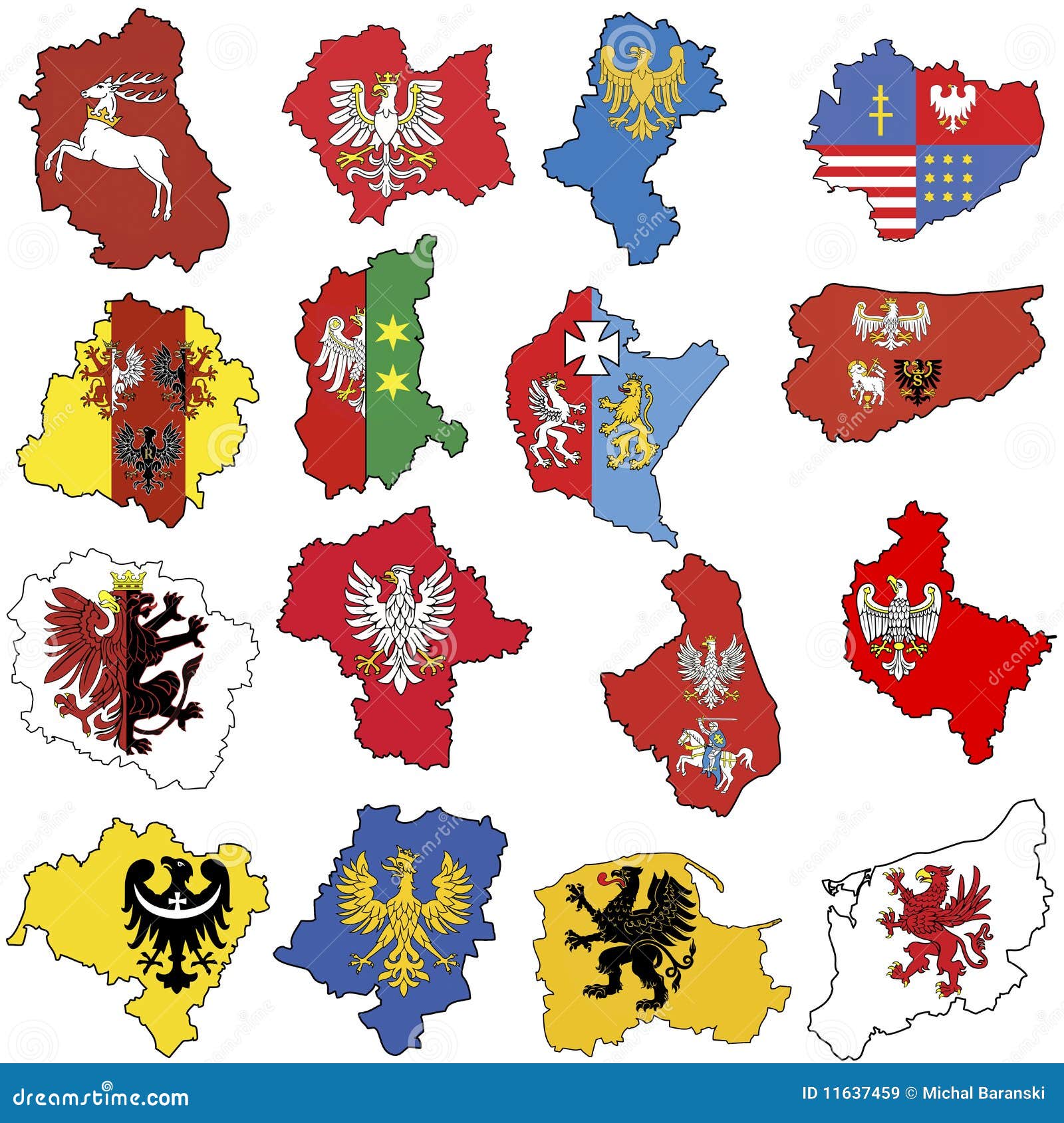 Provincies in Polen stock illustratie. Illustration of geïsoleerd ...