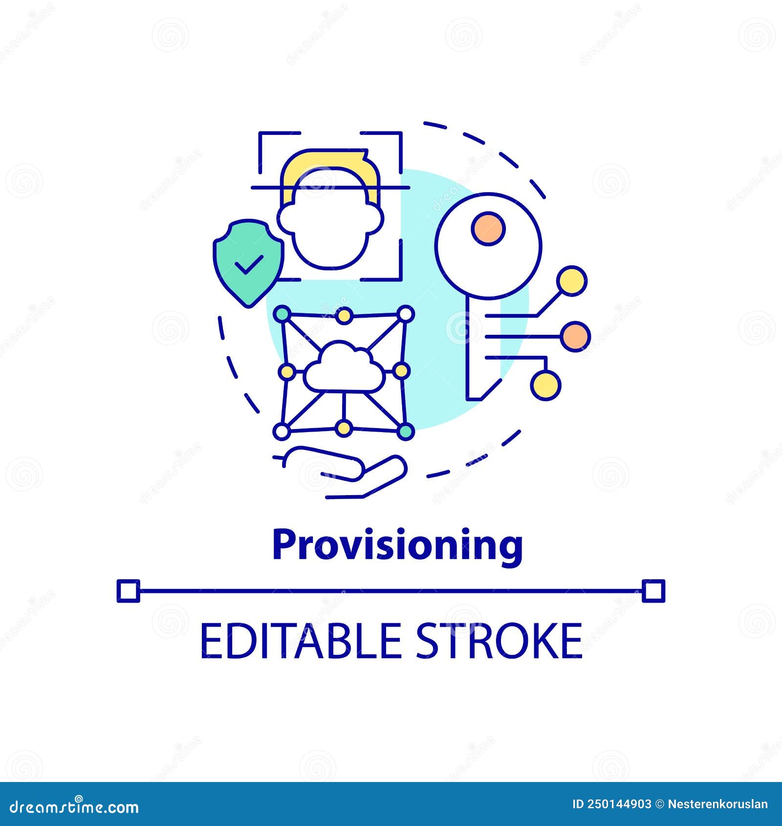 User Provisioning Software Blue Brochure Template Vector Illustration ...