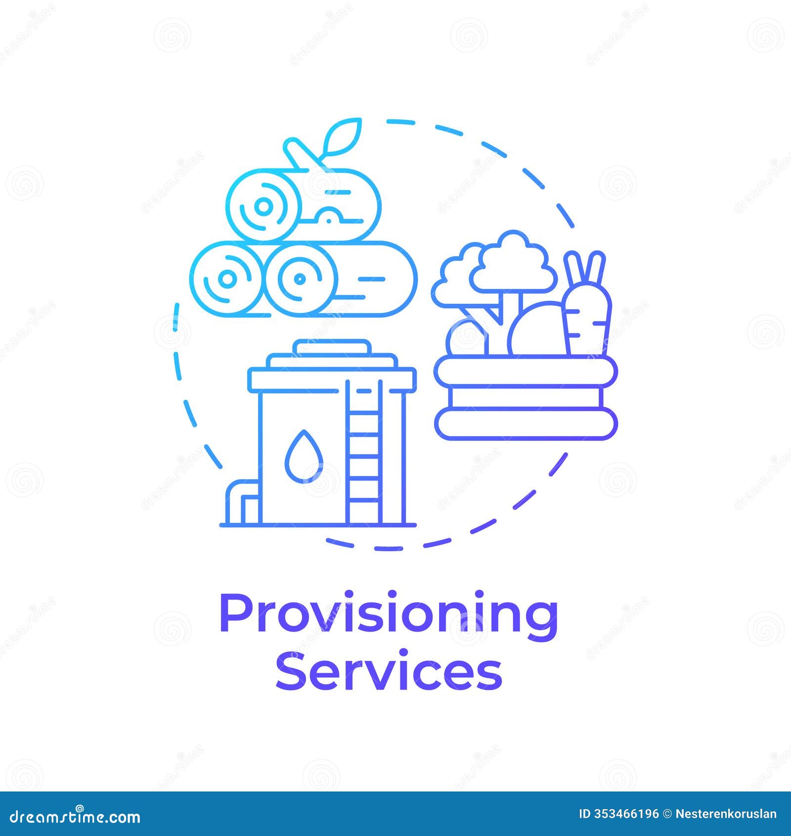 Provisioning Service Blue Gradient Concept Icon Stock Illustration ...