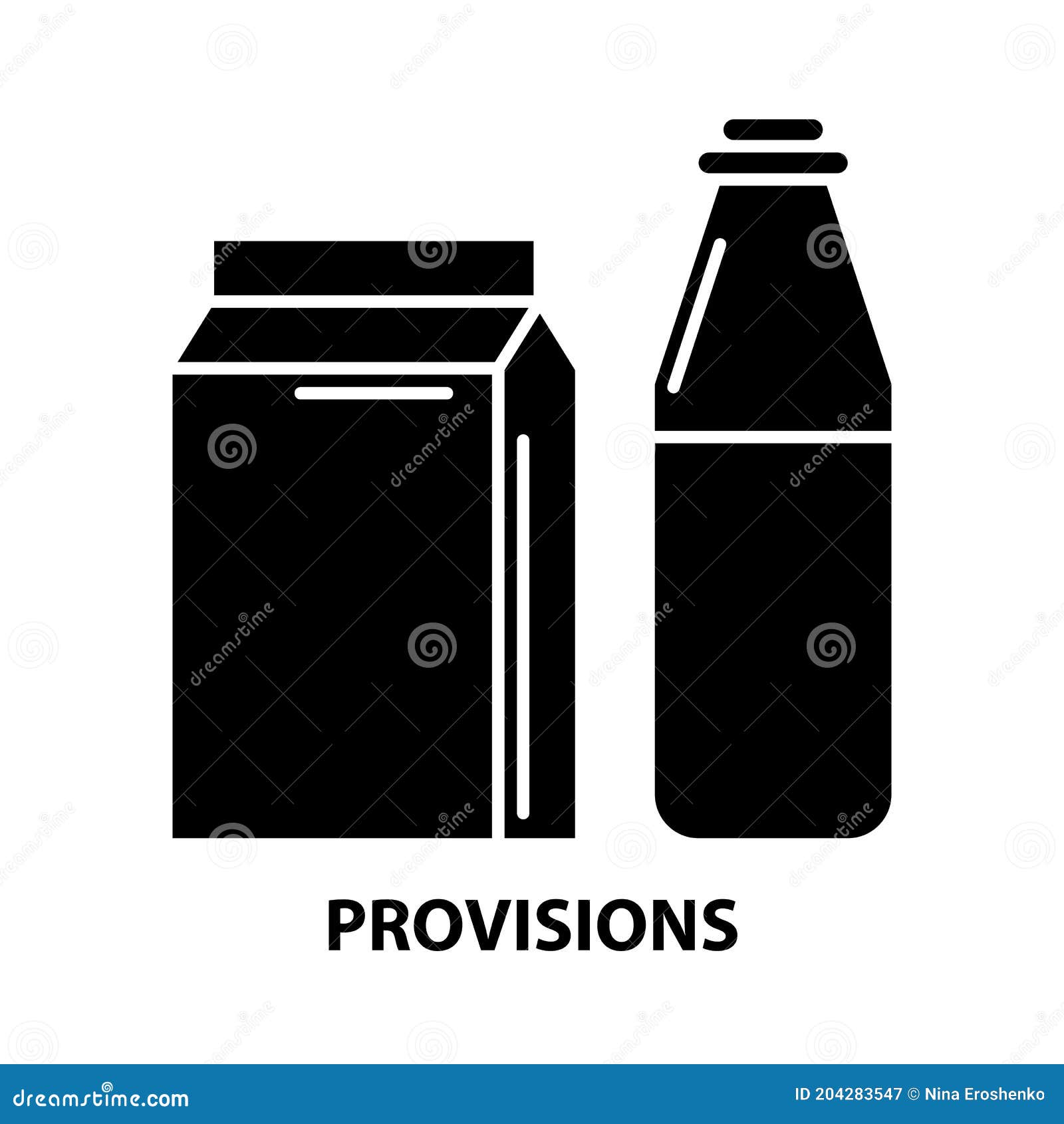 Provisions Icon, Black Vector Sign with Editable Strokes, Concept ...