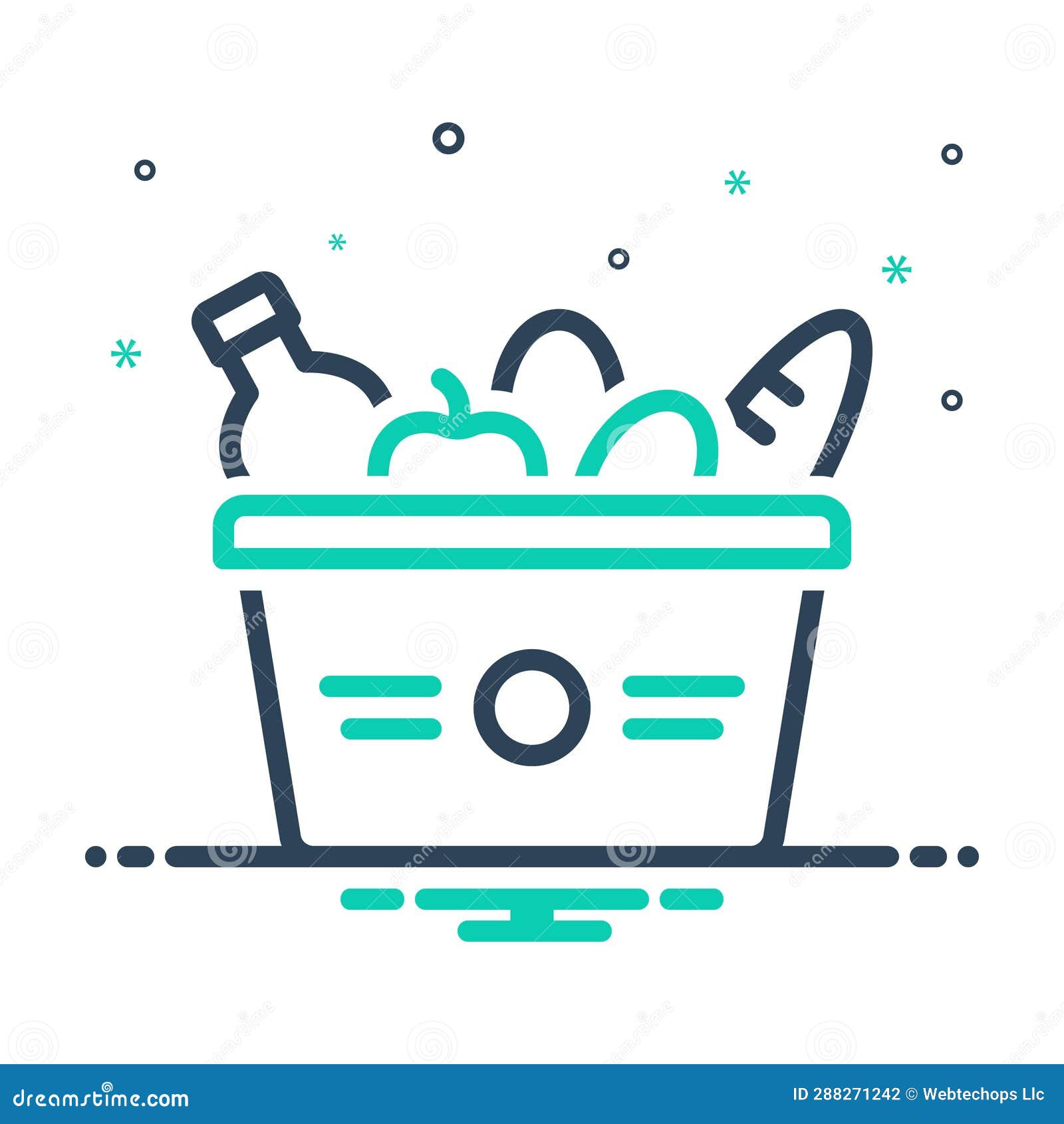 Mix Icon for Provisions, Supplying and Food Stock Vector - Illustration ...