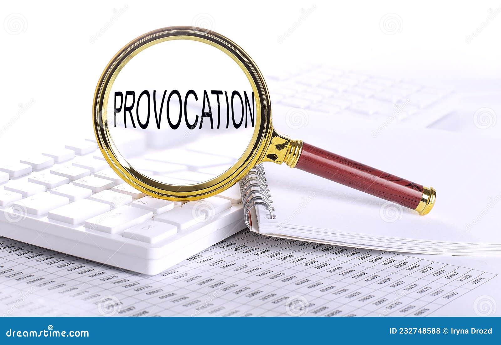 PROVOCATION Word through Magnifying Glass on Keyboard on the Chart ...