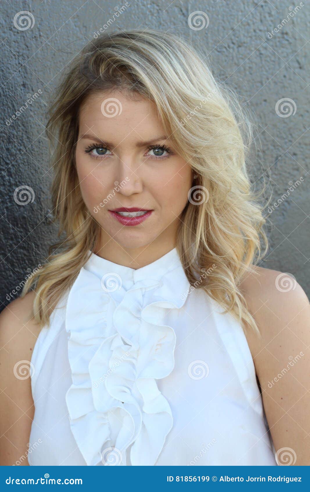 Provocative Woman in White Dress Stock Image - Image of look ...