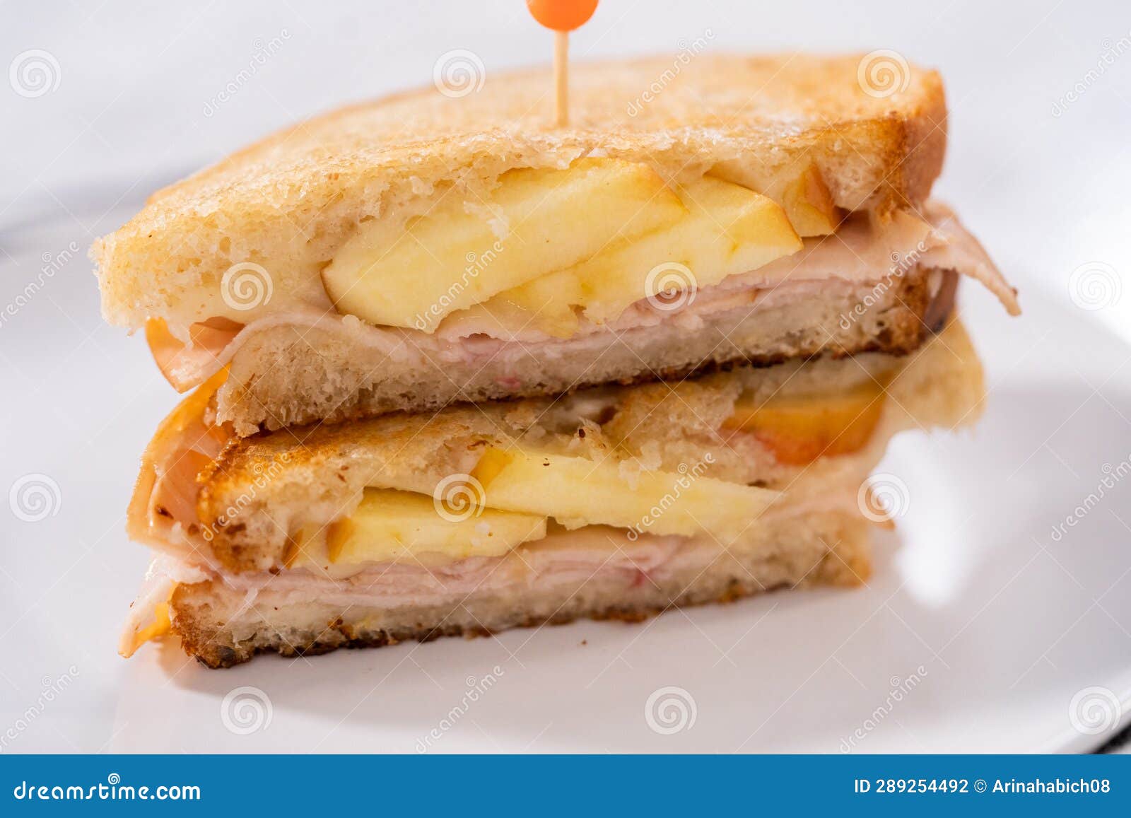 Provolone and Apple Grilled Cheese Sandwich Stock Photo - Image of ...