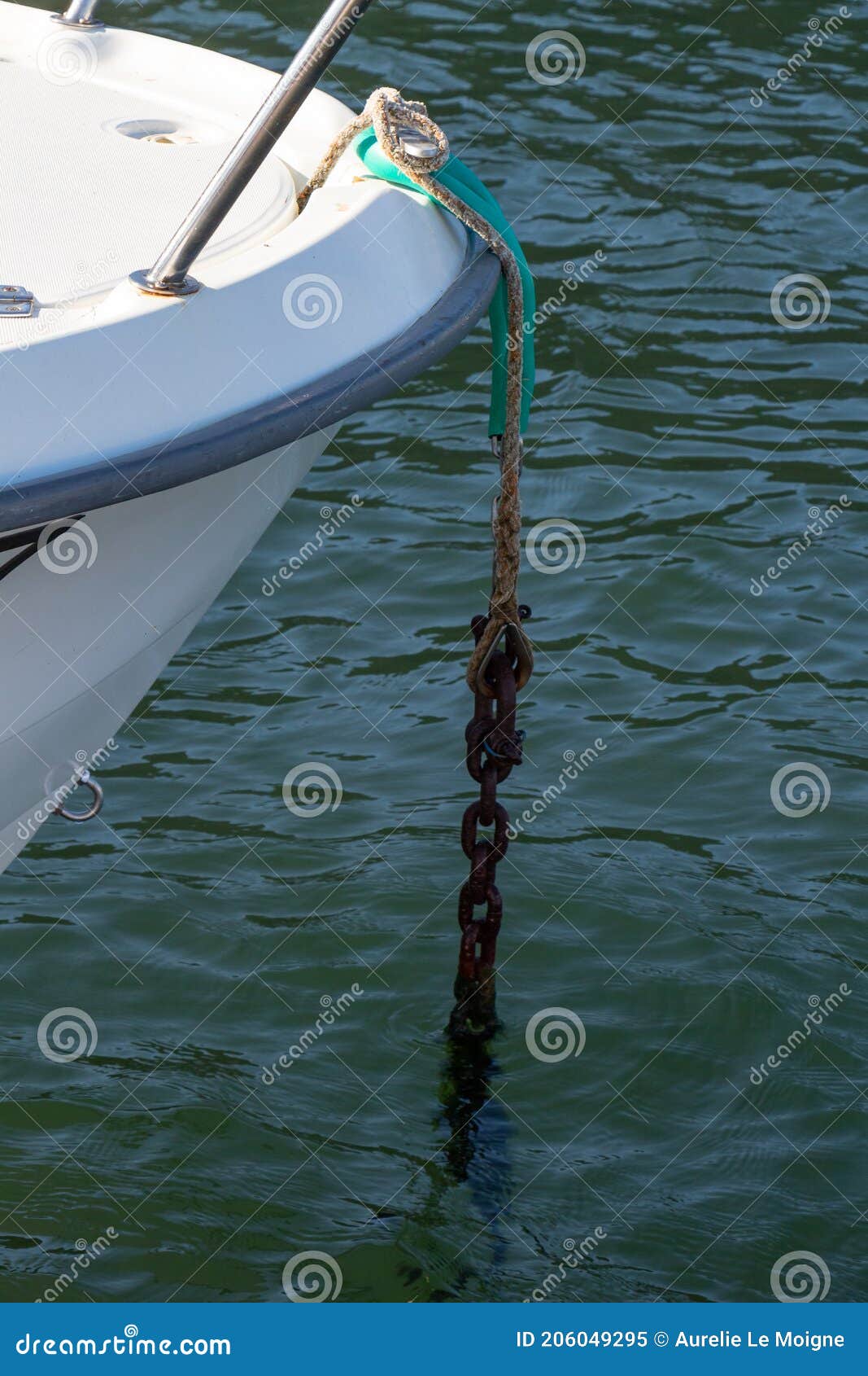 Prow of a boat stock image. Image of france, chain, mooring - 206049295