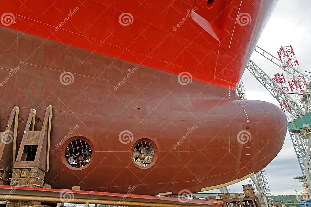 Prow of cargo ship stock image. Image of drydock, work - 80472561