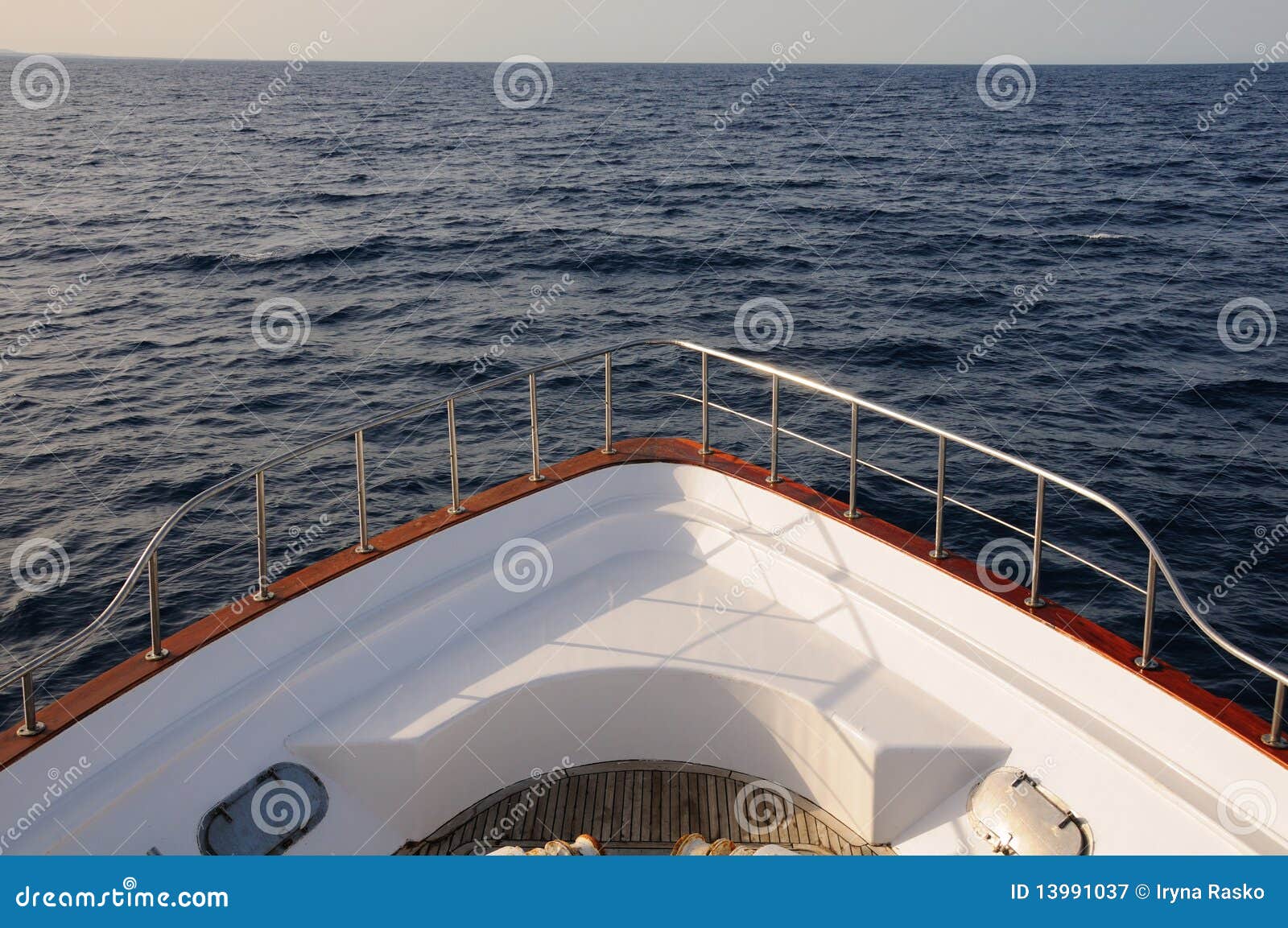Prow of yacht in the sea stock image. Image of clear - 13991037