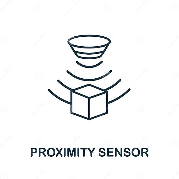 Proximity Sensor Outline Icon. Thin Line Style from Sensors Icons Collection Stock Illustration ...