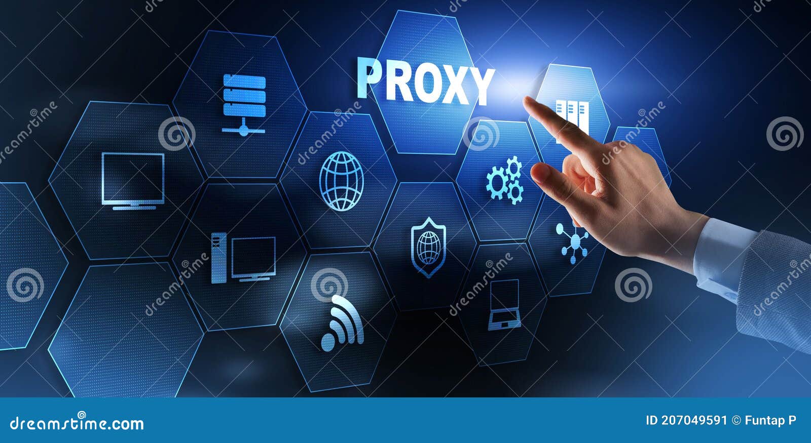 Proxy Server. Cyber Security. Concept of Network Security on Virtual ...